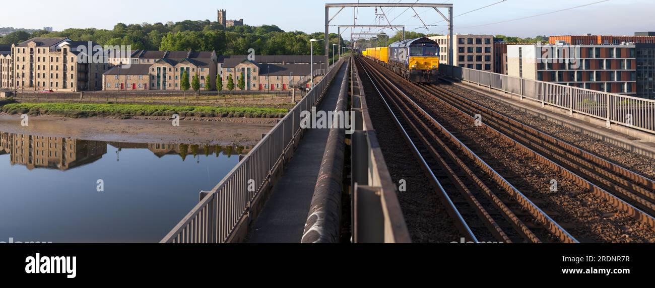 DRS class 66 diesel locomotive 66430 on the west coast mainline hauling ...