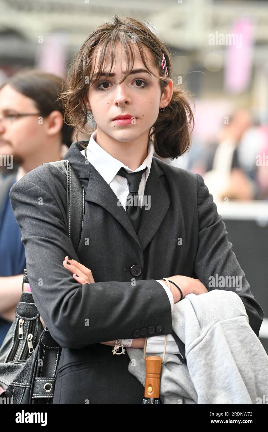 London, UK. 22nd July, 2023. Attendees dress up as Cosplay costume at ...