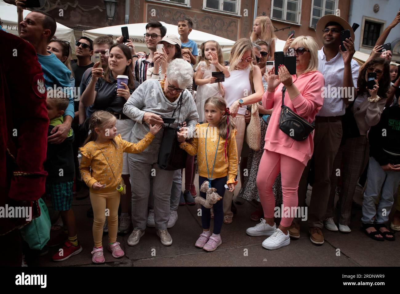 Gdansk, Poland. 22nd July 2023. Children in historic townspeople's ...