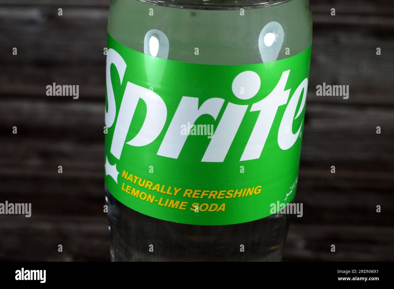 Cairo, Egypt, July 18 2023: The classic lemon-lime soda Sprite plastic ...