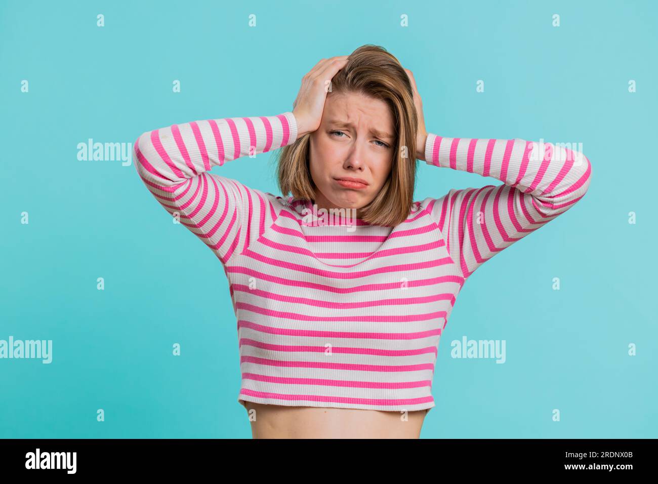 Sad woman feeling hopelessness loneliness, nervous breakdown, loses ...