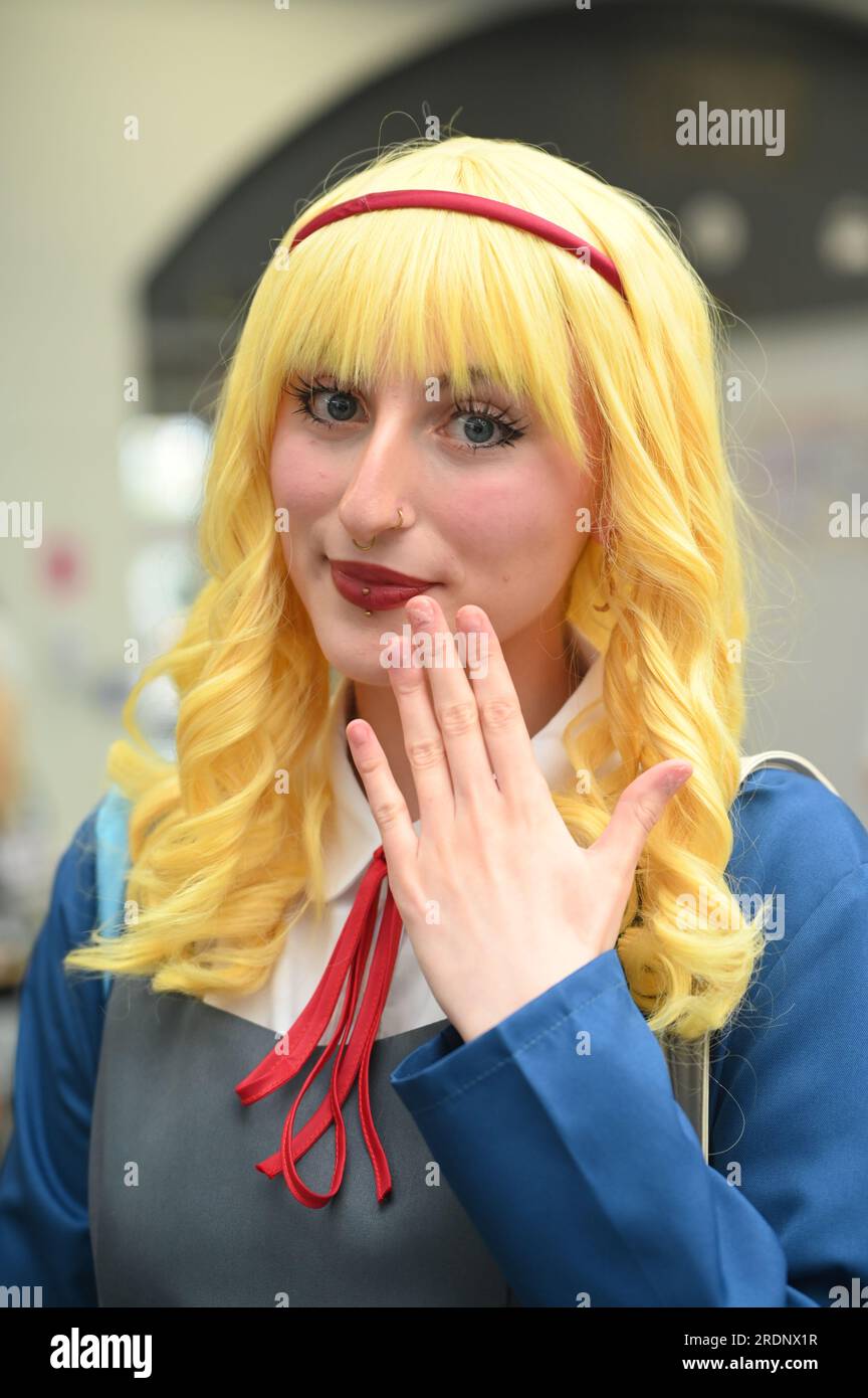 London, UK. 22nd July, 2023. Attendees dress up as Cosplay costume at ...