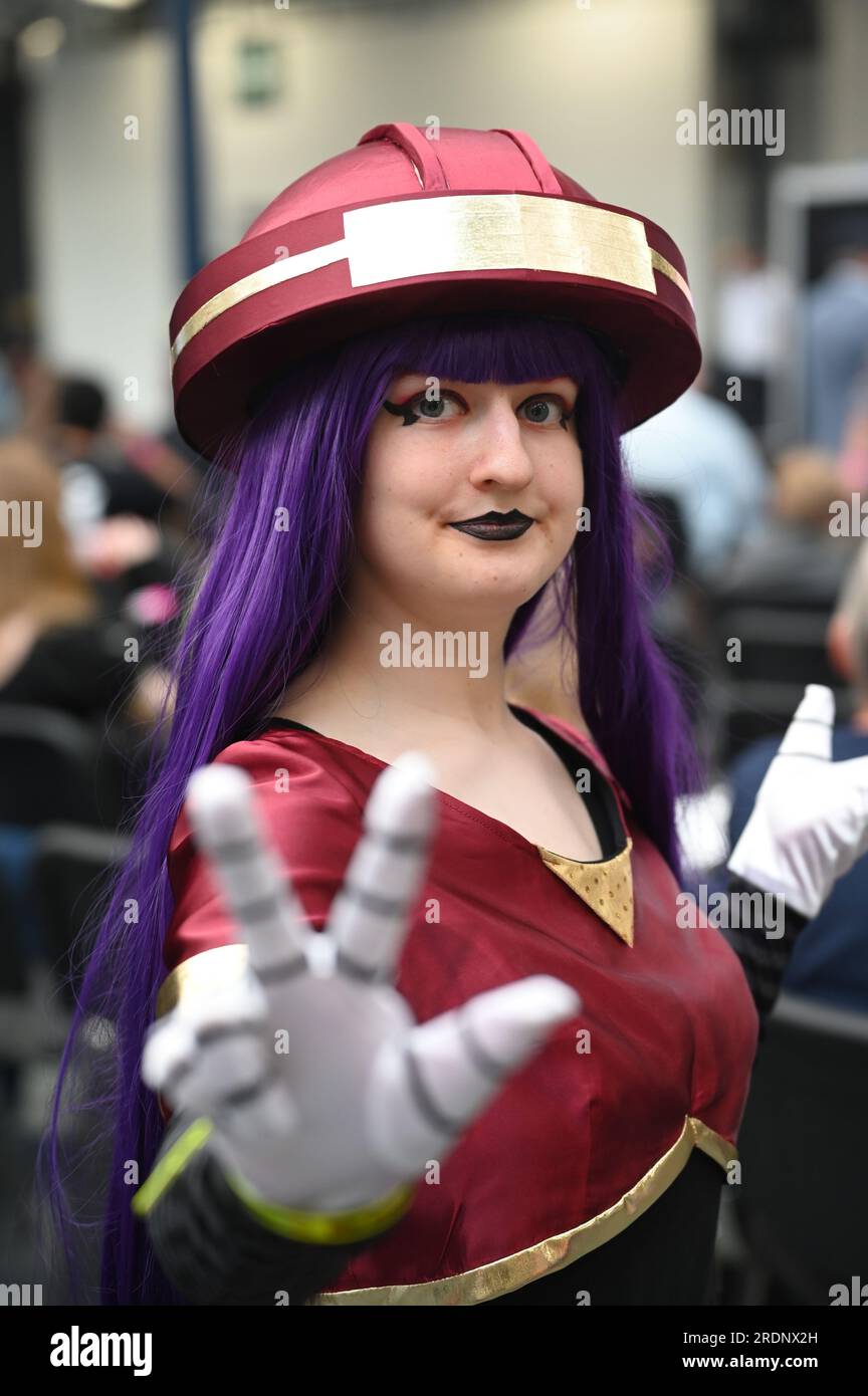 London, UK. 22nd July, 2023. Attendees dress up as Cosplay costume at ...