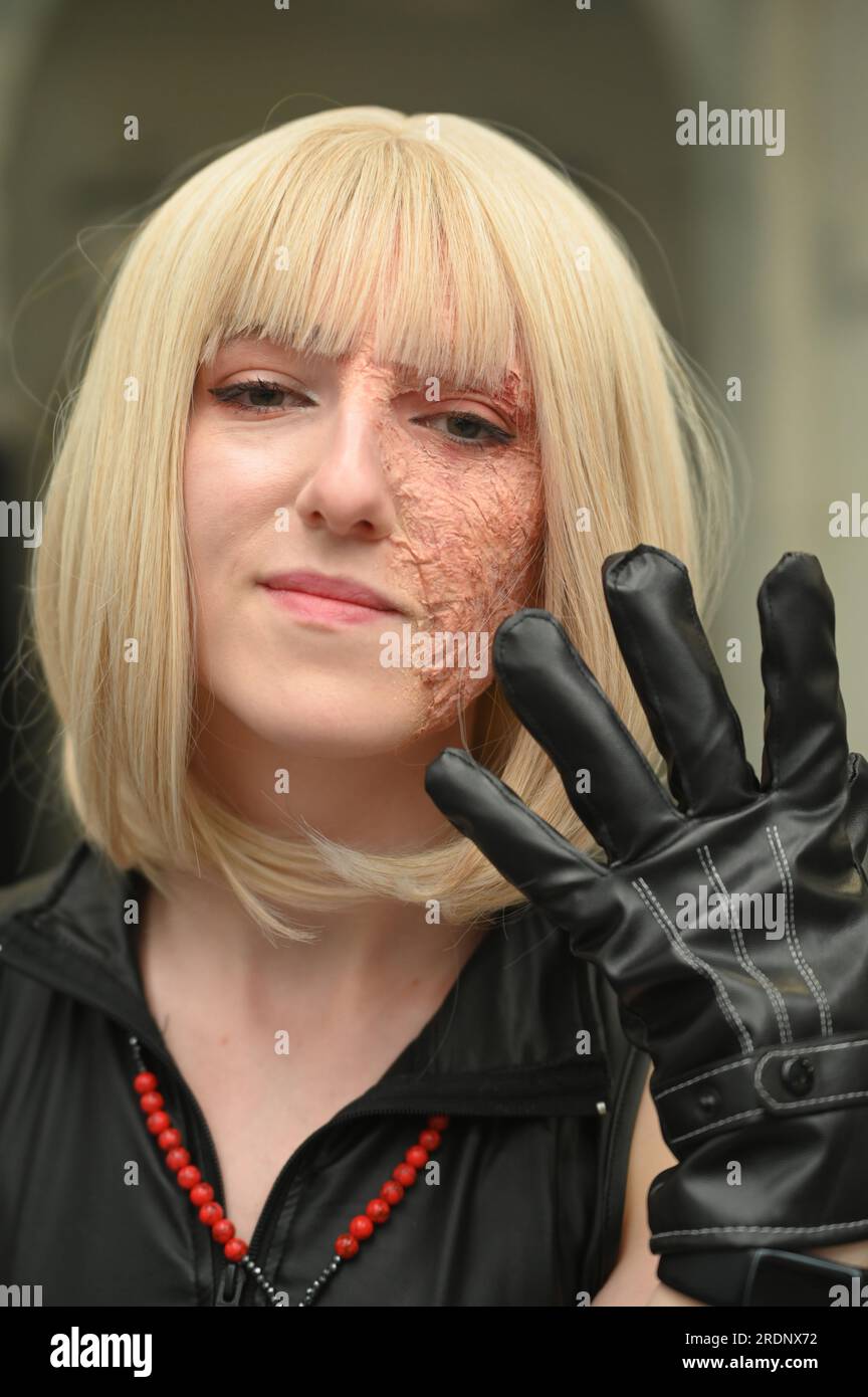 London, UK. 22nd July, 2023. Attendees dress up as Cosplay costume at ...