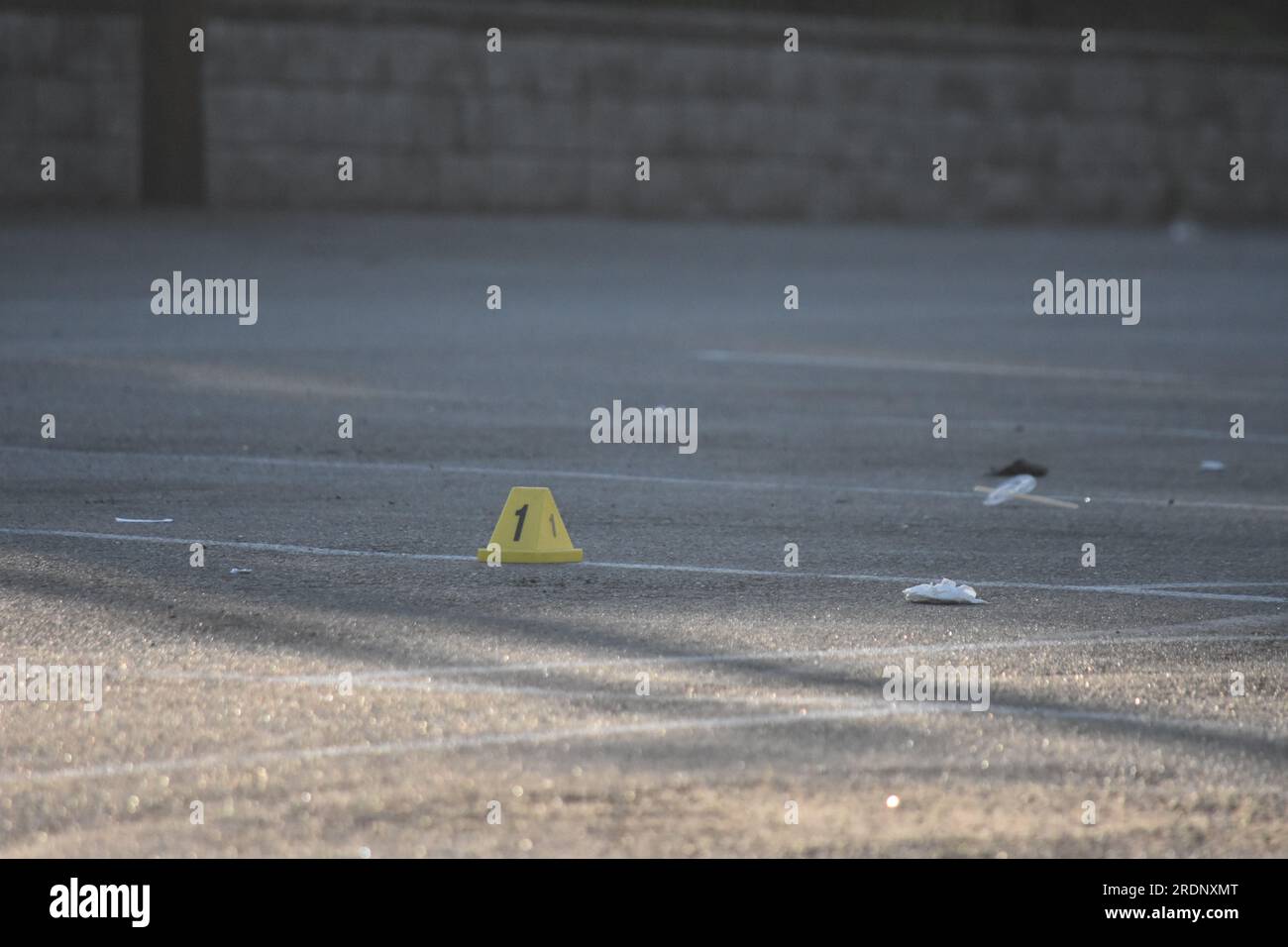 Newark, United States. 22nd July, 2023. Evidence markers seen at the ...