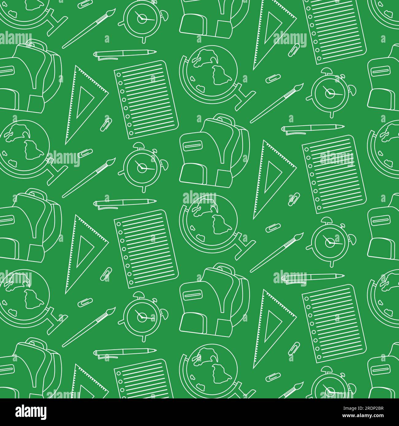 School, University Pattern. White Lines On Green Desk. Vector ...