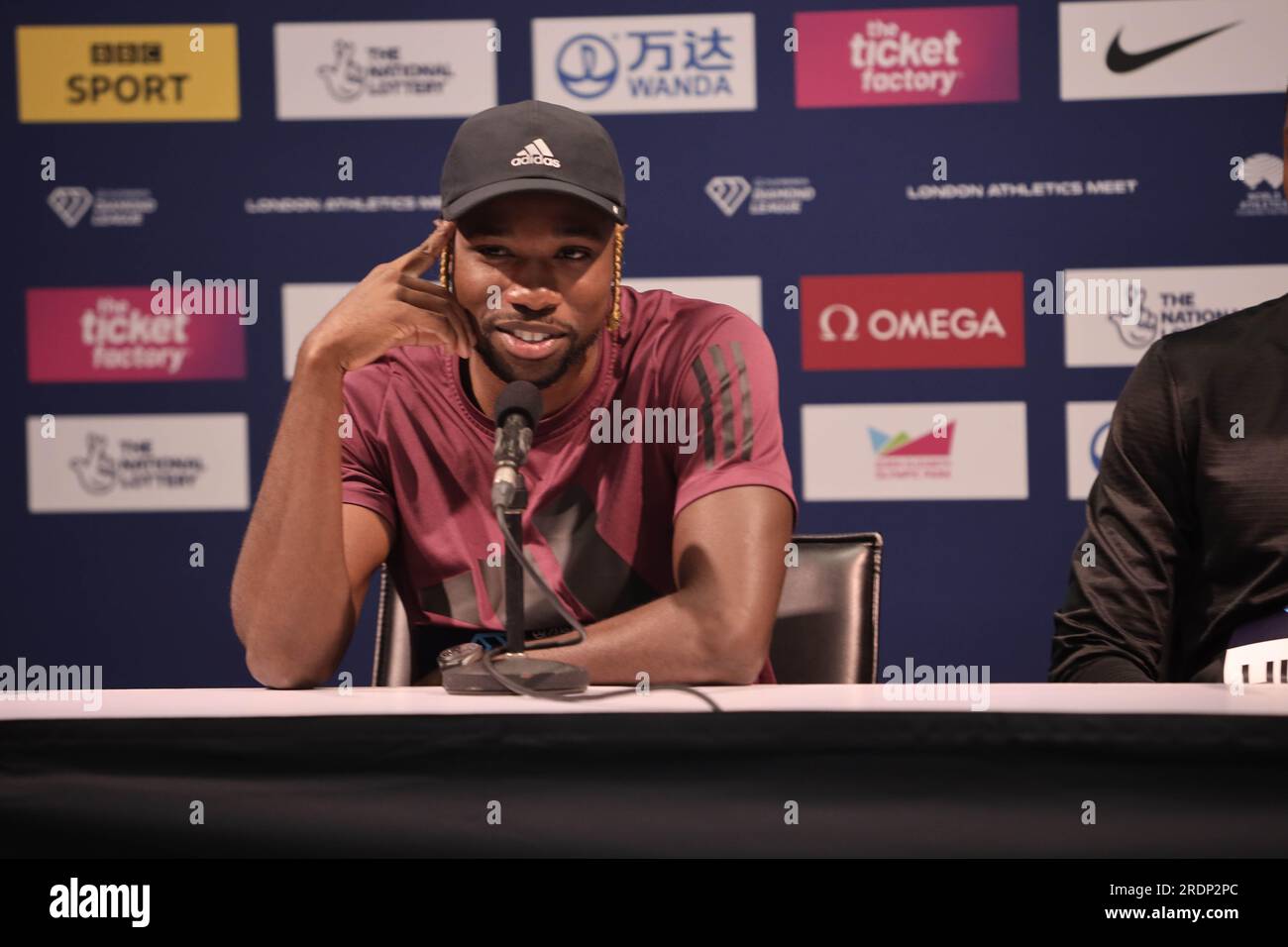Khaleb Brooks giving inspirational winning speech Stock Photo - Alamy