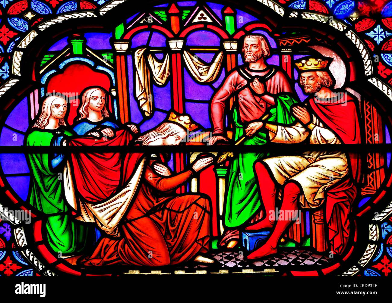 Stained Glass window, Esther chosen by the King, Bible story, Biblical ...