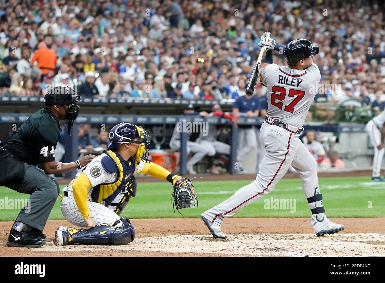 Atlanta Braves' Austin Riley hits a three-run home run during the third ...