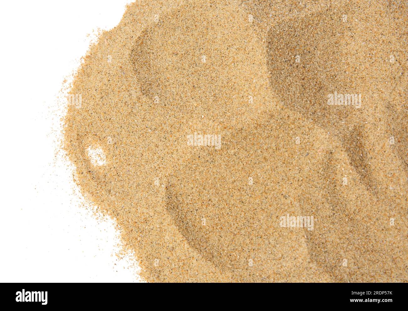 Dry beach sand isolated on white, top view Stock Photo - Alamy
