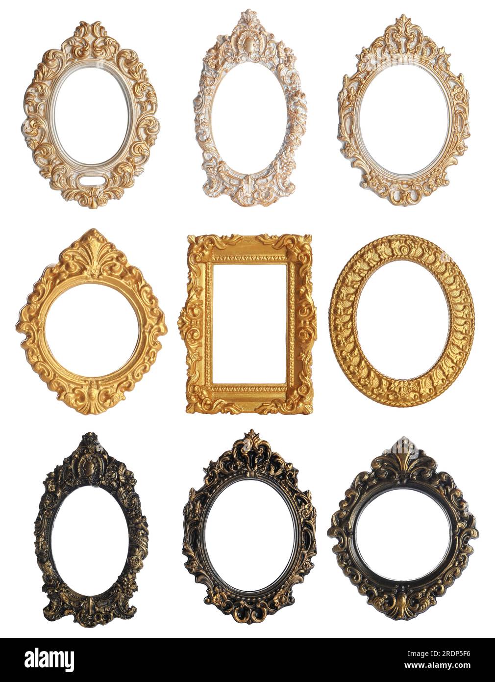 Set rectangle oval round Cut Out Stock Images & Pictures - Alamy