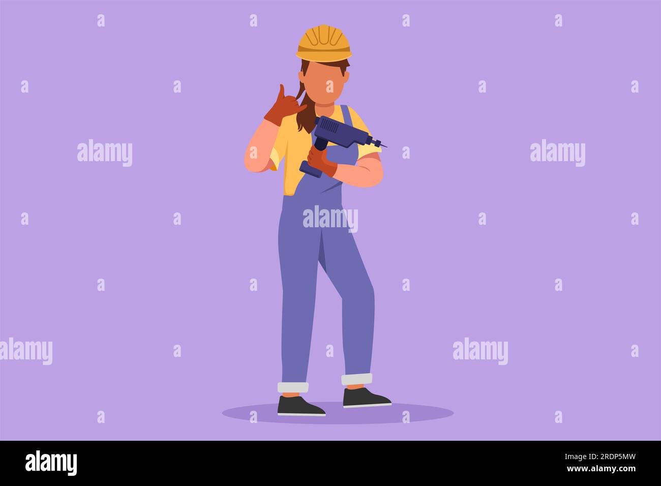Female carpenter woman cartoon character hi-res stock photography and ...