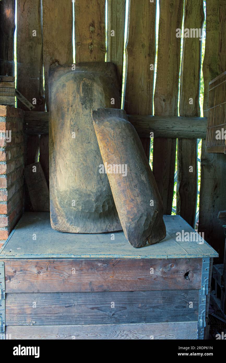Wooden salting trough.Old peasant tools. High quality photo Stock Photo ...