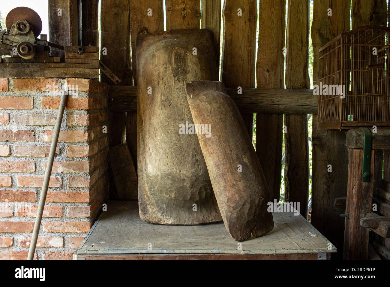 Wooden salting trough.Old peasant tools. High quality photo Stock Photo ...