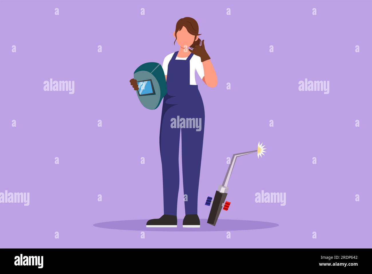 Welder vector cartoon illustration hi-res stock photography and images ...