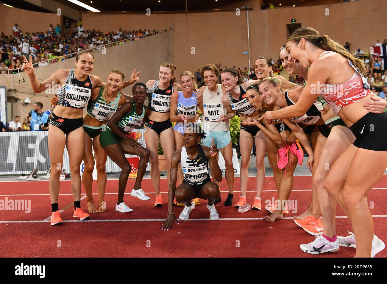 Faith Kipyeton (KEN) poses after winning the women's mile in a world ...