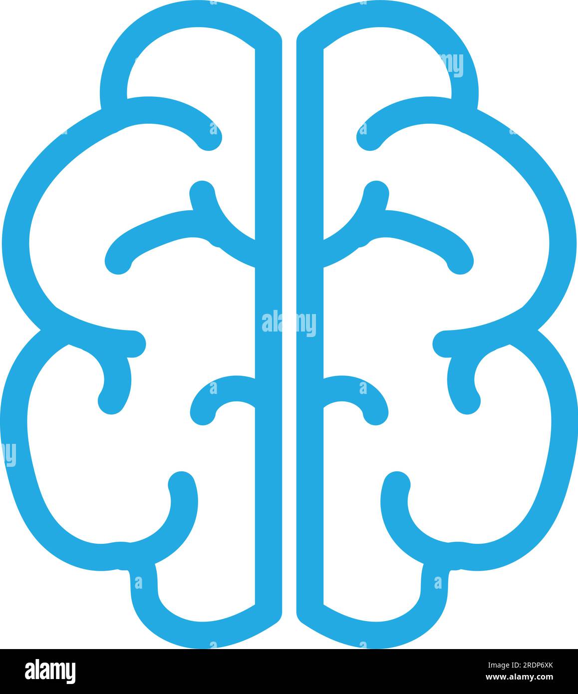 Brain icon line design template vector isolated clipart Stock Vector ...