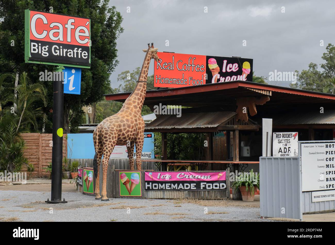 The Big Giraffe Cafe at Bororen, Queensland Stock Photo - Alamy