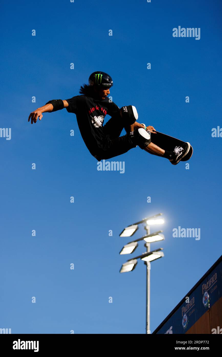 VENTURA, CA - JULY 21: Moto Shibata competes during Men's Skateboard ...