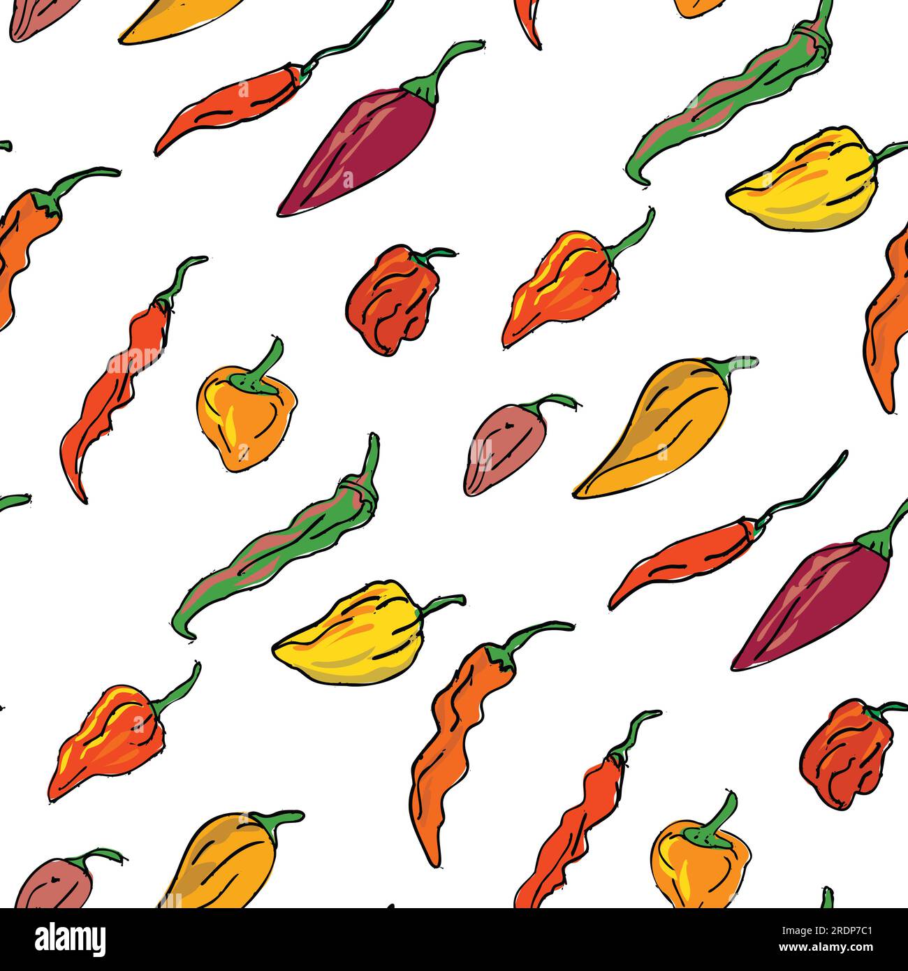 Tile seamless pattern in drawing sketch style illustration of a ...