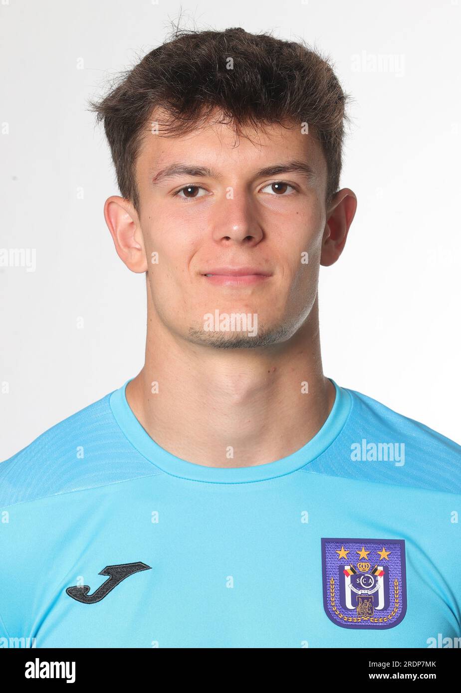 Brussels, Belgium. 19th July, 2023. Anderlecht's Timon Vanhoutte poses ...