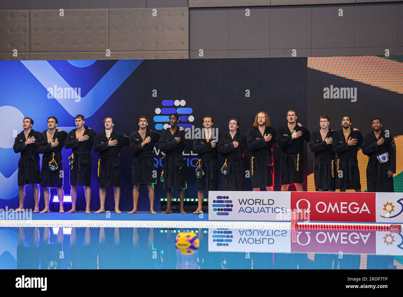 FUKUOKA, JAPAN - JULY 23: Lwazi Madi of South Africa, Chad Roman of ...