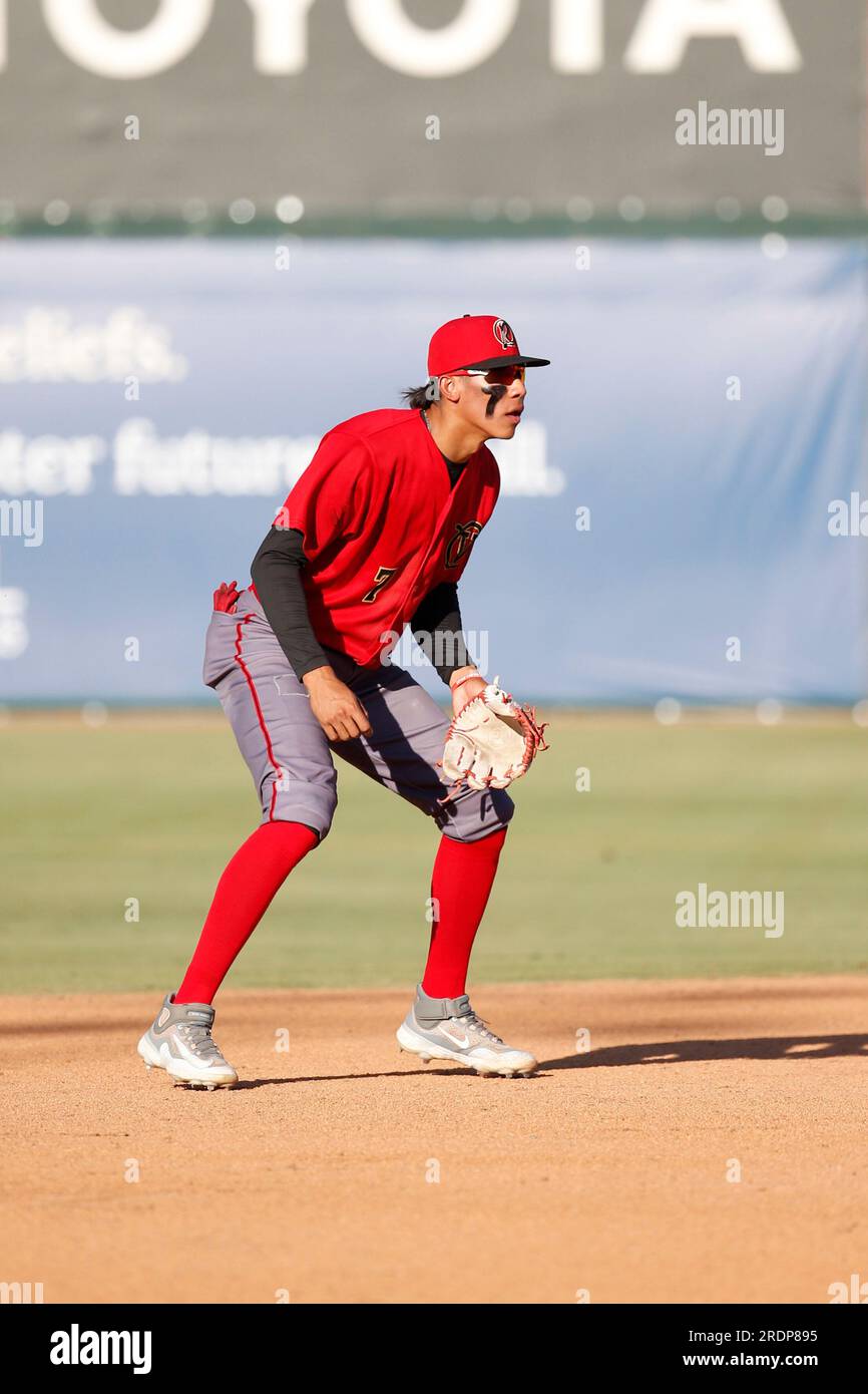 Jose Fernandez (7) of the Visalia Rawhide in the field against the ...