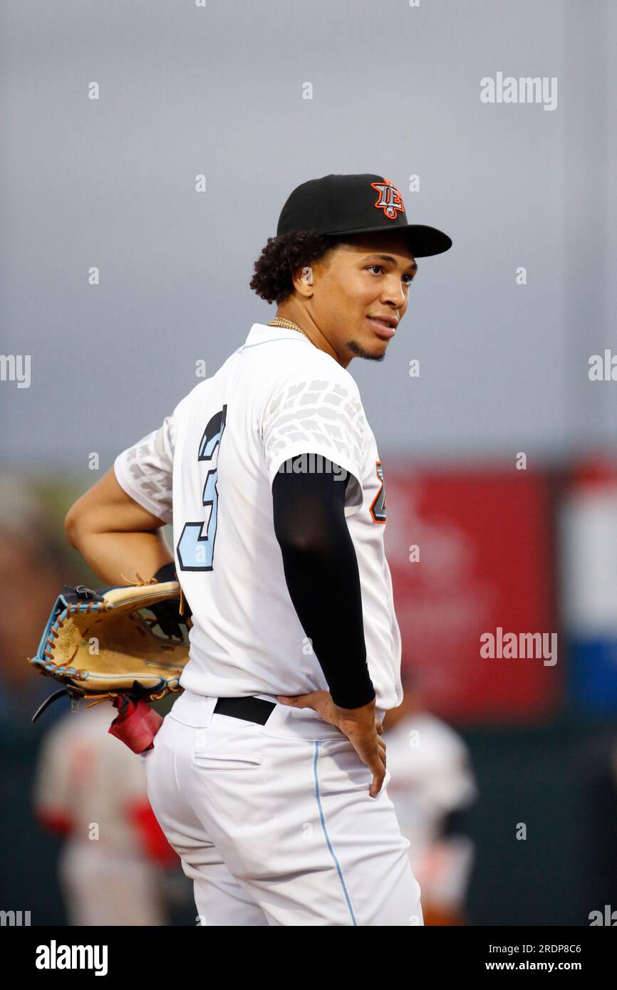 Christian Sepulveda (3) of the Inland Empire 66ers during a game ...