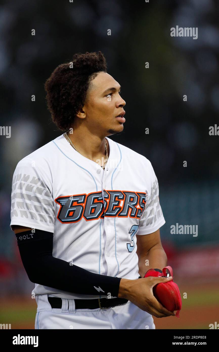 Christian Sepulveda (3) of the Inland Empire 66ers during a game ...