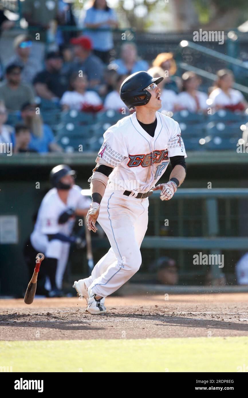 Kevin Watson jr. (17) of the Inland Empire 66ers bats against the ...