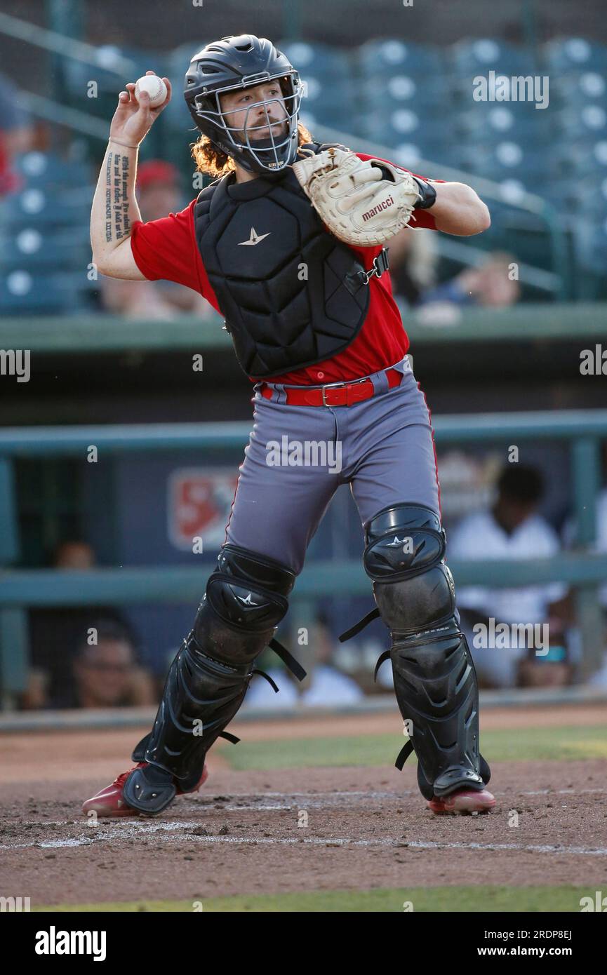 David Martin (8) of the Visalia Rawhide against the Inland Empire 66ers ...