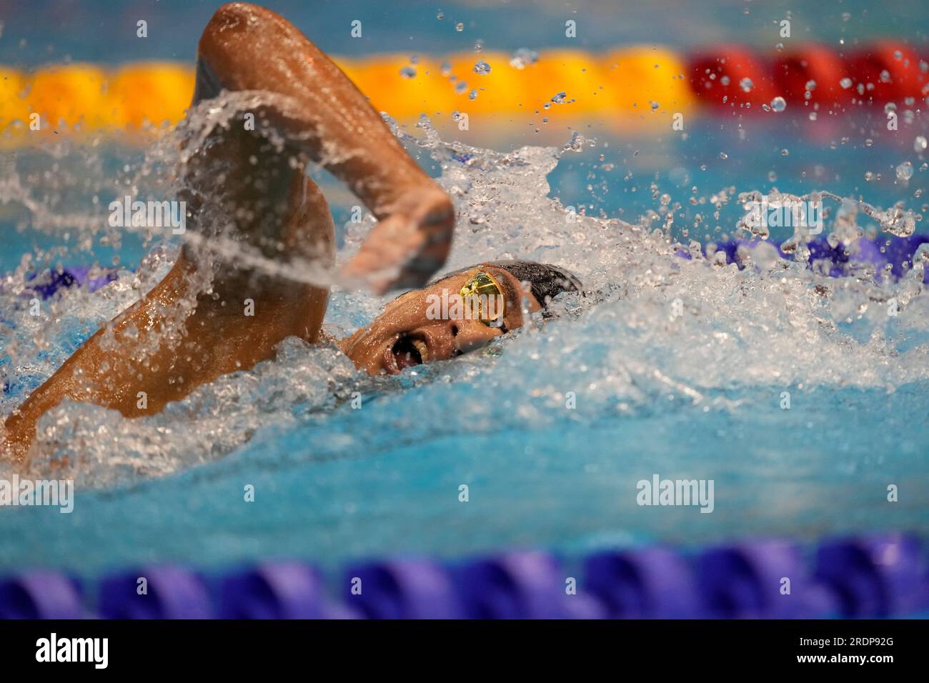 Ahmed Hafnaoui of Tunisia competes at Men 400m freestyle heat the World ...