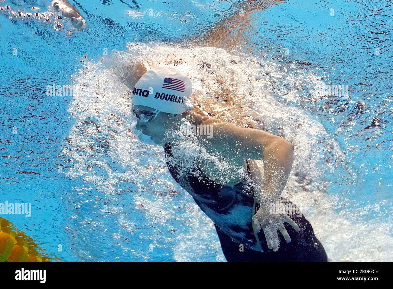 Kate Douglass, of the United States, competes in the women's 200m ...