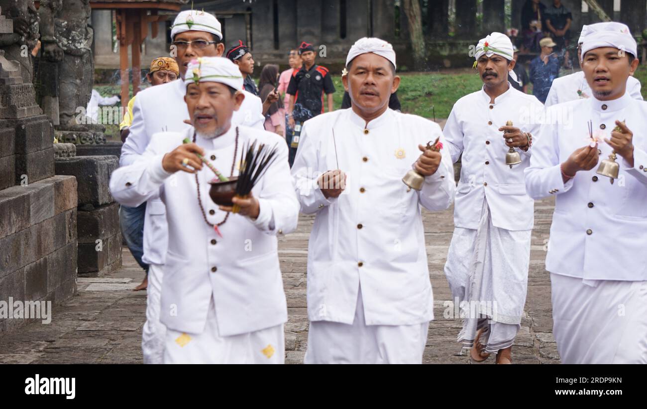 The procession of the Wedar Hayuning Penataran. This ceremony is held ...