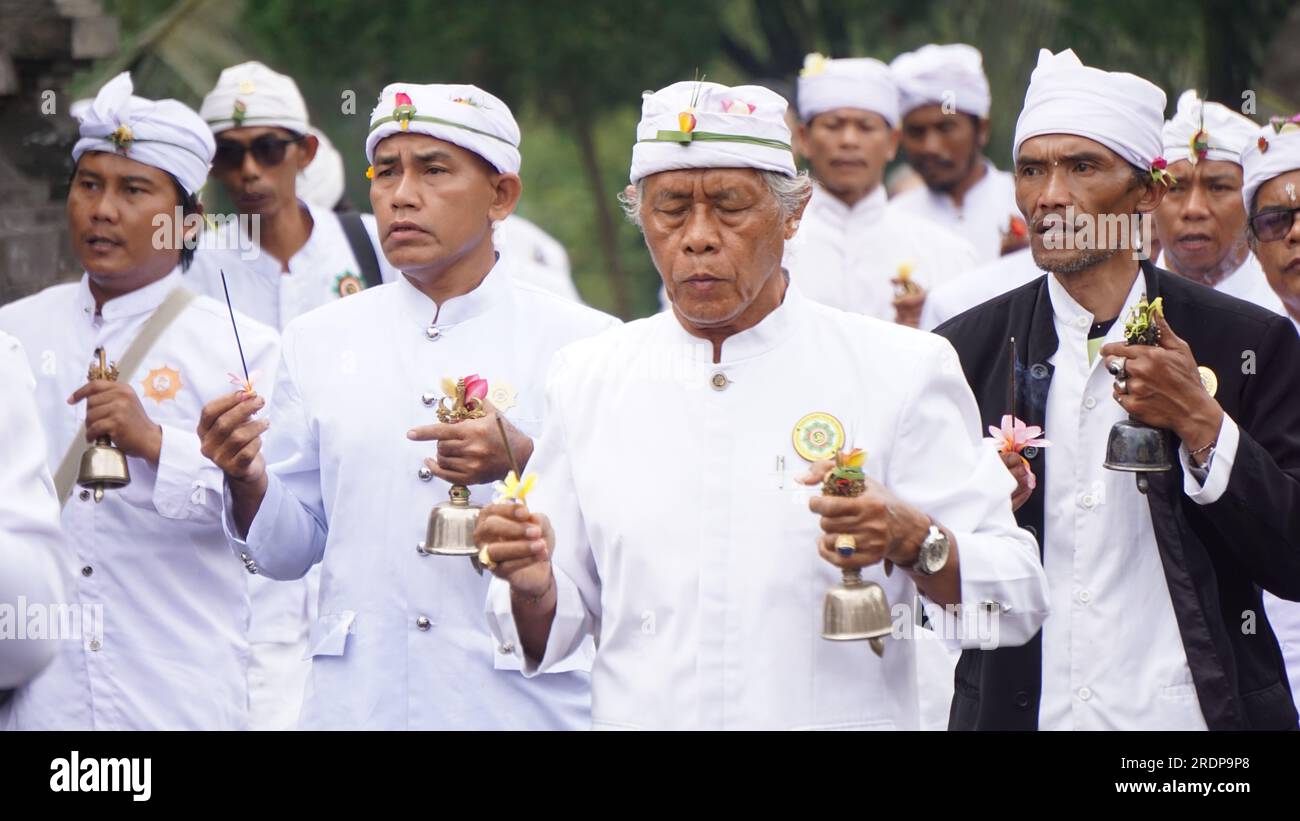 The procession of the Wedar Hayuning Penataran. This ceremony is held ...