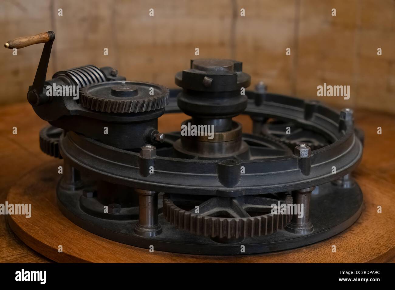 Image of an antique turbine hand crank generator invented in the mid ...