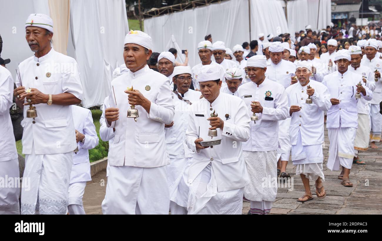 The procession of the Wedar Hayuning Penataran. This ceremony is held ...