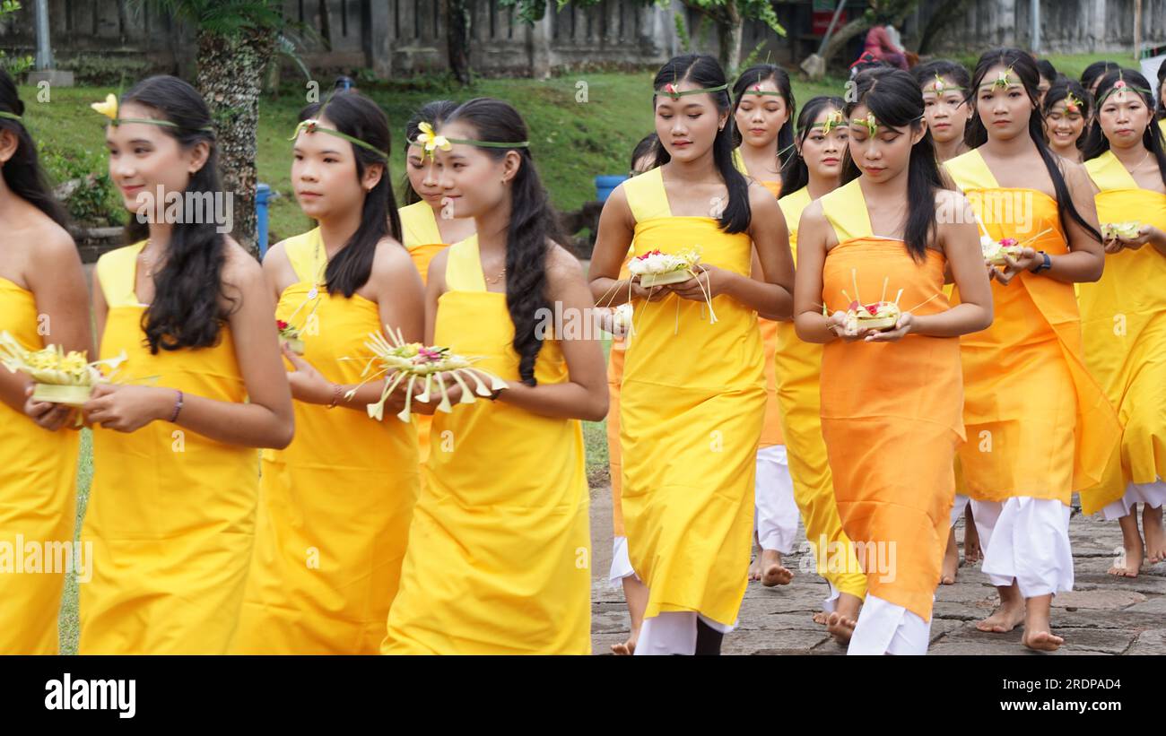 The procession of the Wedar Hayuning Penataran. This ceremony is held ...