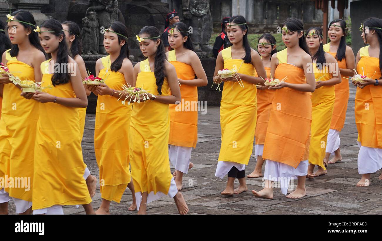 The procession of the Wedar Hayuning Penataran. This ceremony is held ...