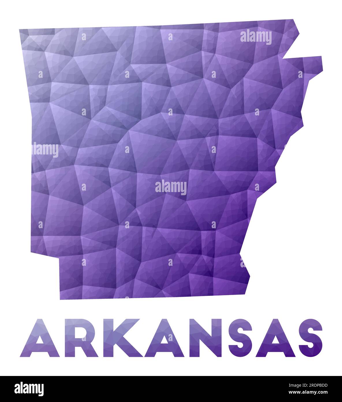 Map of Arkansas. Low poly illustration of the US state. Purple ...