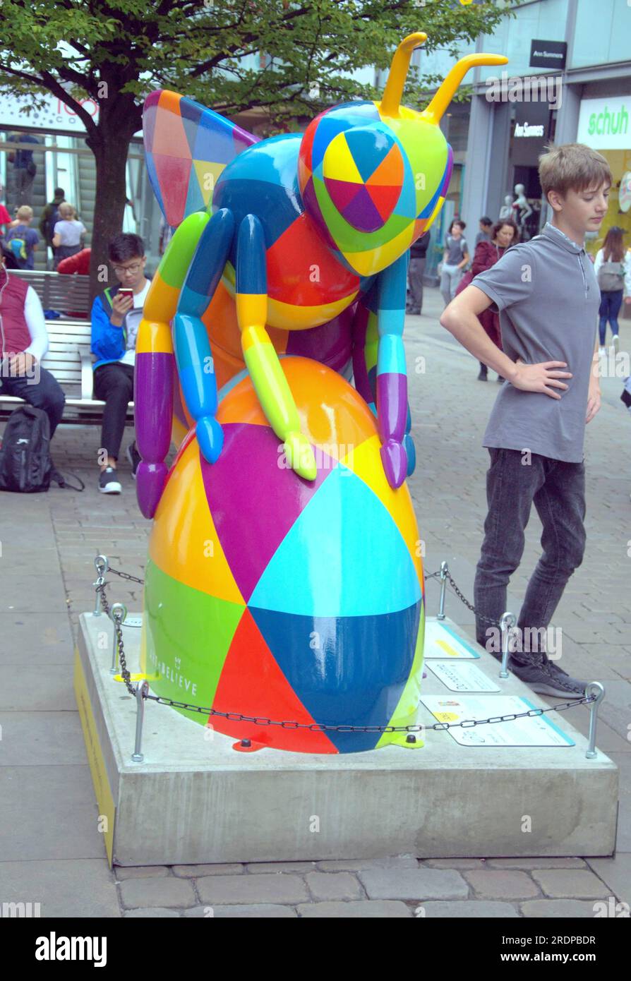 Manchester UK, 20 August, 2018. People in Manchester explore the 'Bee ...