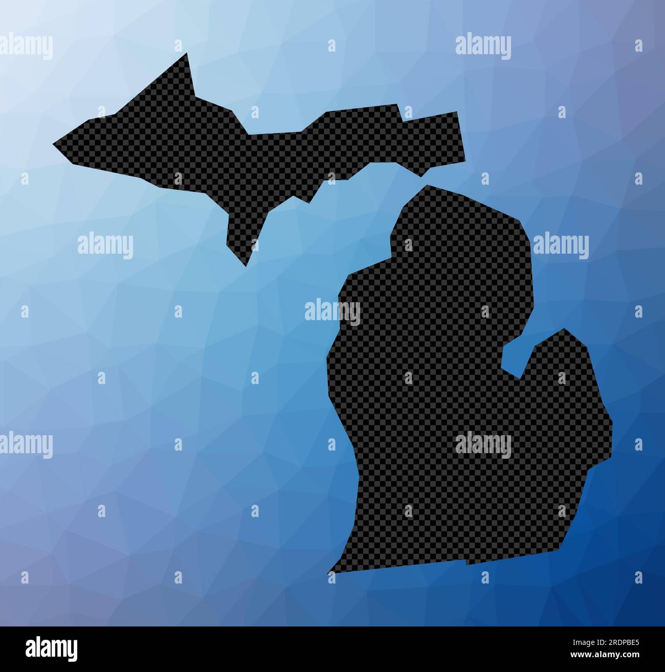 Michigan geometric map. Stencil shape of Michigan in low poly style ...
