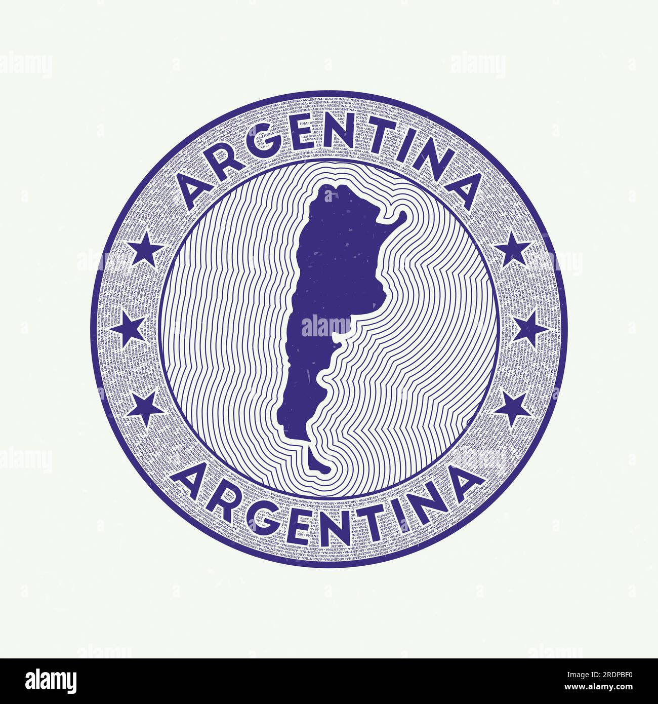Argentina round badge vector. Country round stamp with shape of ...