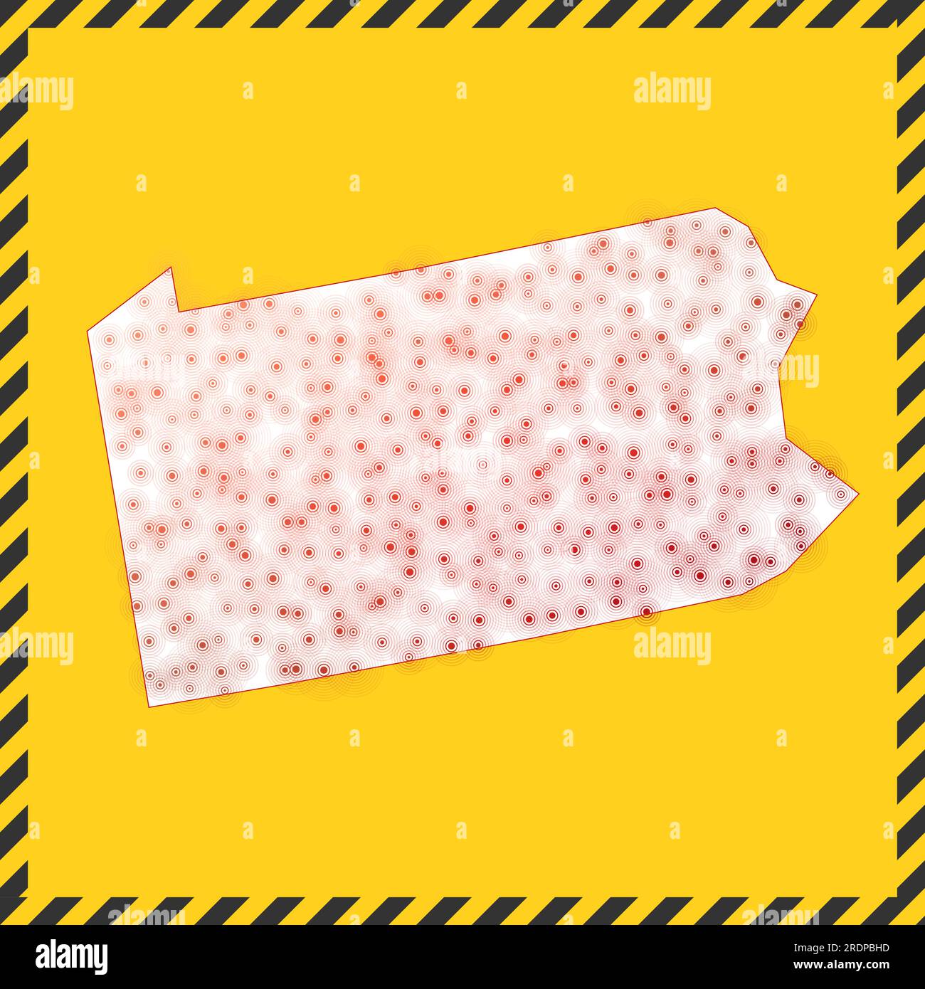 Pennsylvania closed - virus danger sign. Lockdown US state icon. Black ...