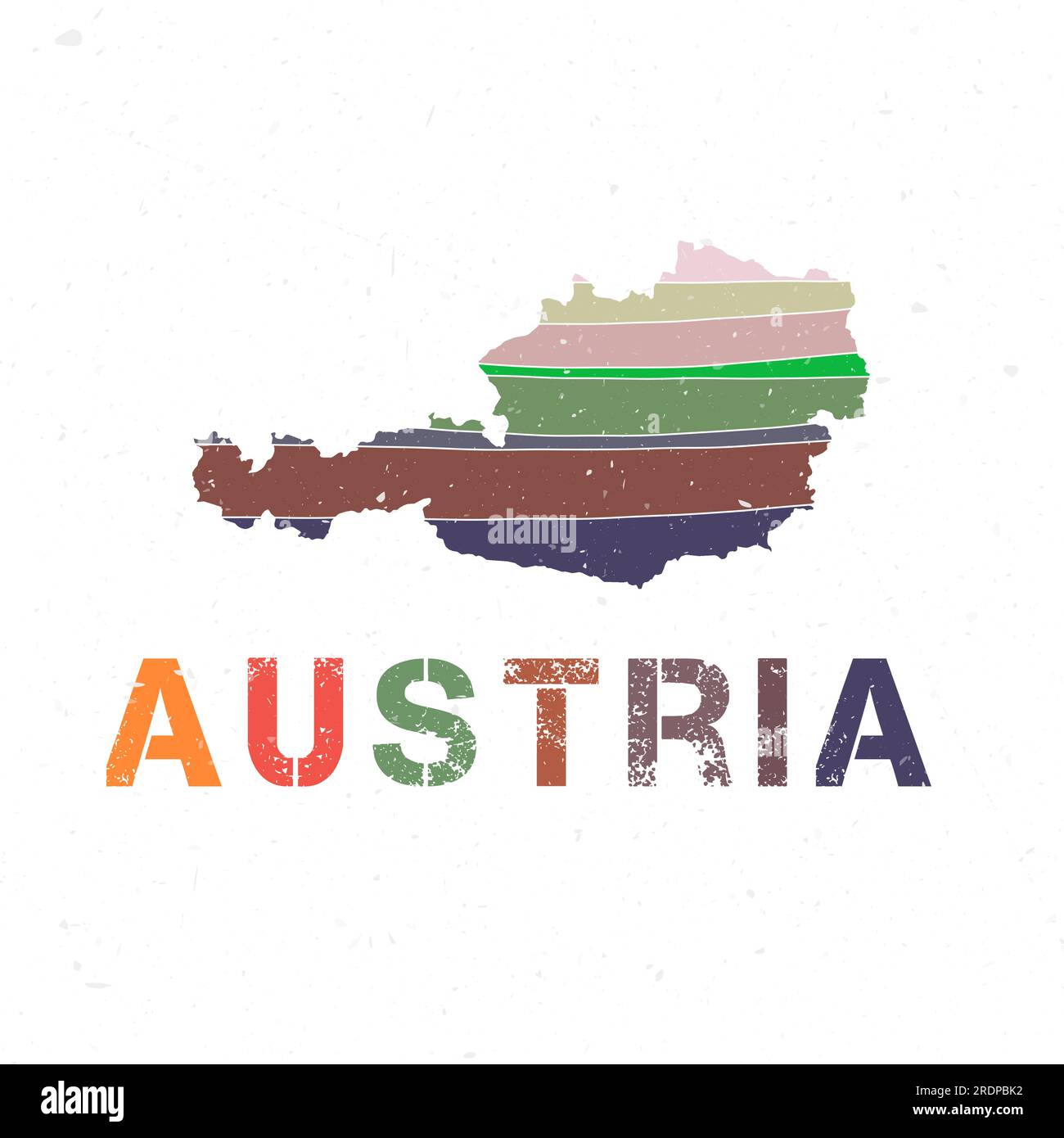Austria map design. Shape of the country with beautiful geometric waves and grunge texture. Neat ...