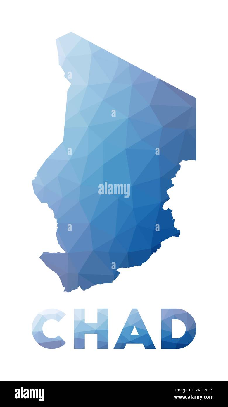 Low poly map of Chad. Geometric illustration of the country. Chad ...