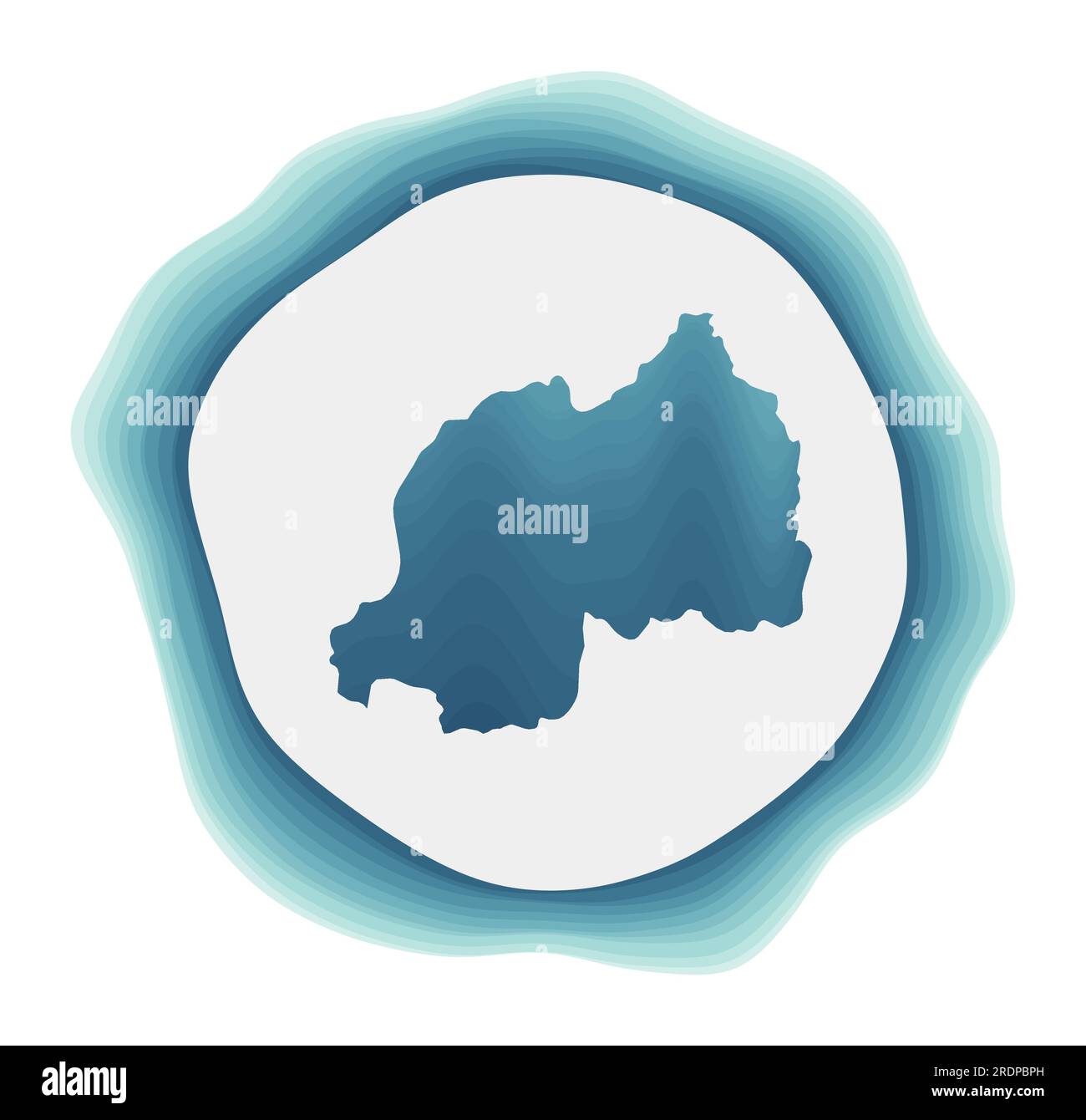 Rwanda logo. Badge of the country. Layered circular sign around Rwanda ...