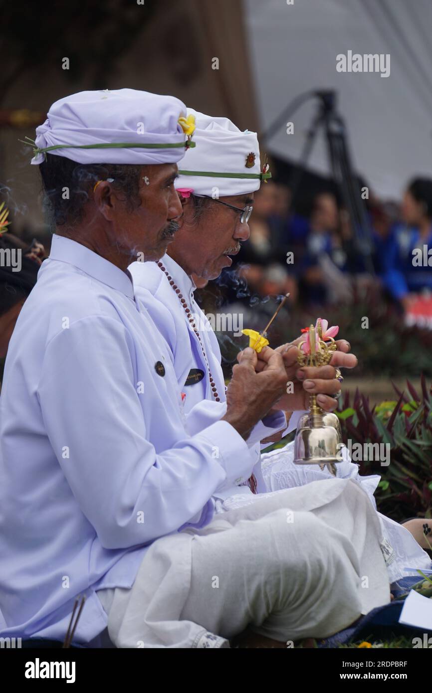 The procession of the Wedar Hayuning Penataran. This ceremony is held ...