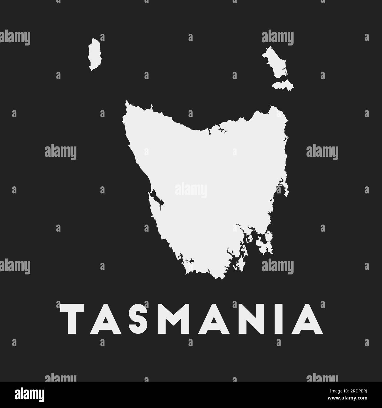 Tasmania icon. Island map on dark background. Stylish Tasmania map with ...
