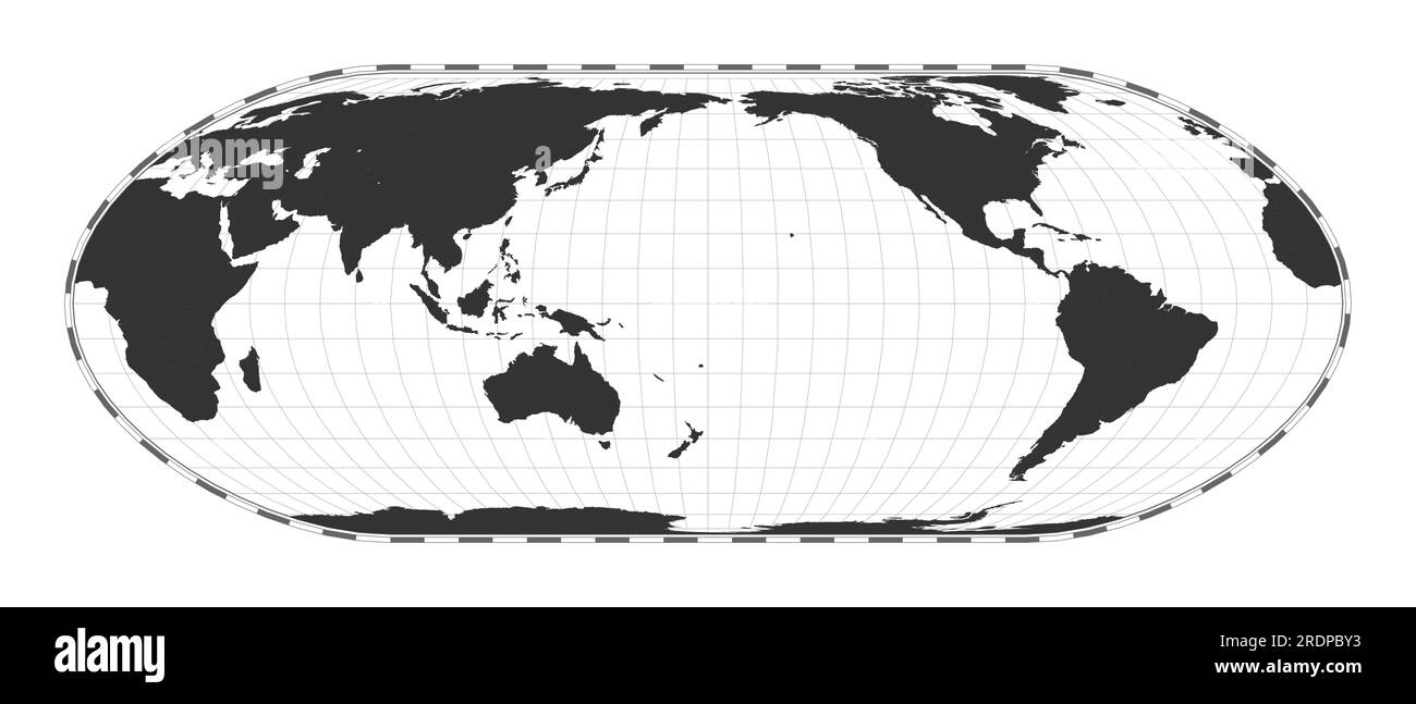 Vector world map. Nel-Hammer projection. Plain world geographical map ...